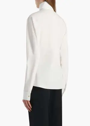 Khaite Ivy" Organic Cotton Poplin Sculptural Collar Button-up Shirt - Chalk