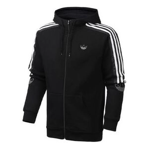 Adidas Originals Logo Print Hooded Jacket - Black