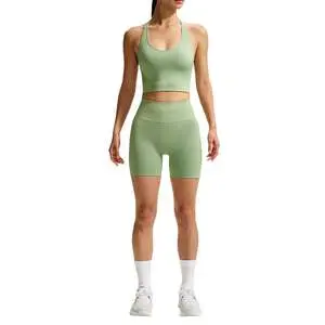 Nike Pro Seamless Dri-fit High-waisted 5" Cycling Shorts - Steam