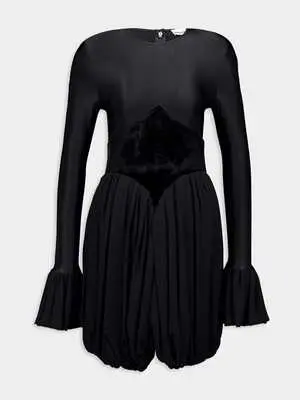 Rabanne Panelled Flared Mini Dress - Black