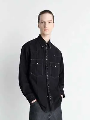 LEMAIRE Crepe Cotton Studded Shirt