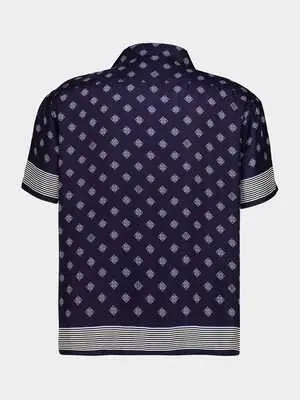 BODE Navy Foyer Diamond Short Sleeve Shirt - Blue