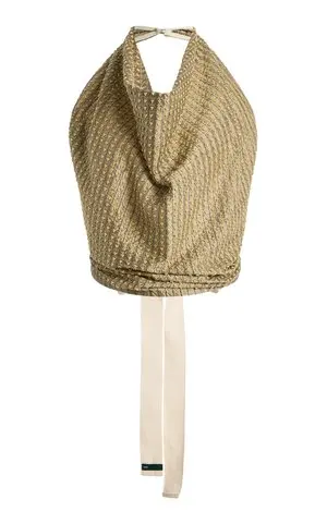 TAE PARK Embellished Silk Napkin Top - Grey
