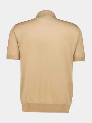 Valentino Garavani Wool Polo With Vlogo Embroidery - Beige