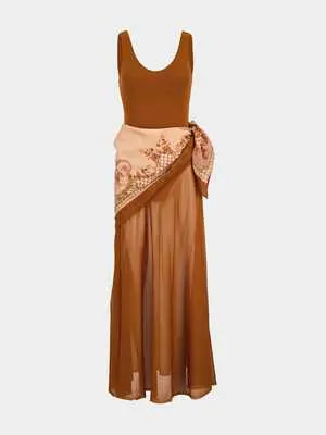 Zimmermann Tan Print Aster Scarf Maxi Dress - Brown