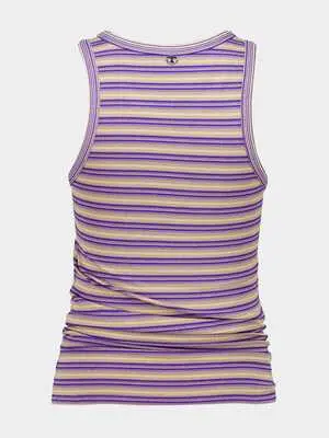 Rabanne Striped Viscose Jersey Tank Top - Multicolour