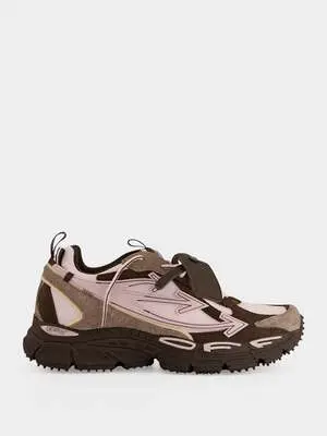 Off-White Paneled Low-top Sneakers - Brown