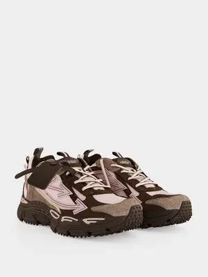 Off-White Paneled Low-top Sneakers - Brown
