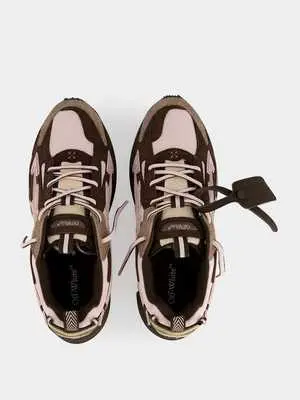 Off-White Paneled Low-top Sneakers - Brown