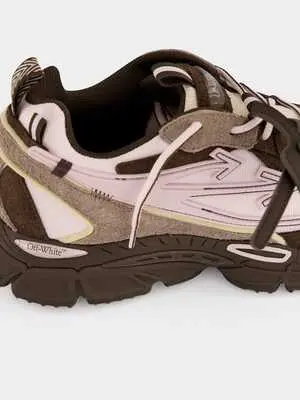 Off-White Paneled Low-top Sneakers - Brown