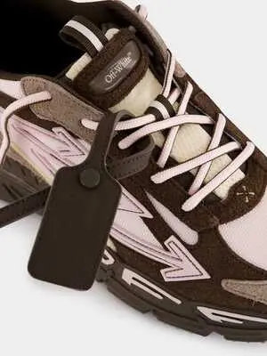 Off-White Paneled Low-top Sneakers - Brown