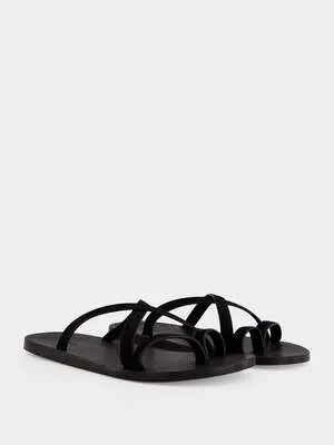 TOM FORD Leather Criss-cross Sandals - Black