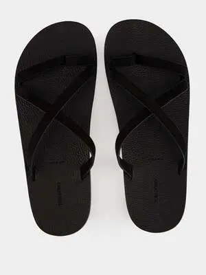 TOM FORD Leather Criss-cross Sandals - Black