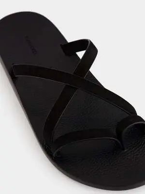 TOM FORD Leather Criss-cross Sandals - Black