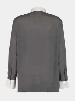 TOM FORD And White Mulberry Silk Button-up Shirt