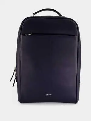 TOM FORD Grain Leather Backpack - Blue