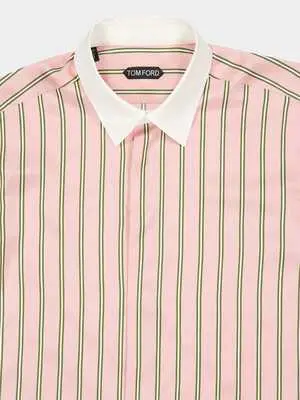 TOM FORD Pipa Oxford Stripe Silk Jacquard Shirt