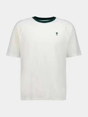 AMI Paris And Green De Coeur Cotton T-shirt - White