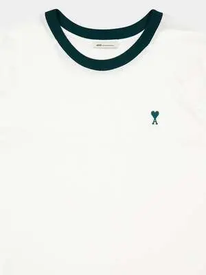 AMI Paris And Green De Coeur Cotton T-shirt - White