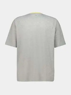 AMI Paris And Yellow De Coeur Cotton T-shirt - Grey