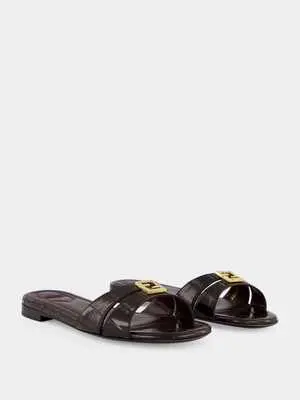 Fendi Ffold Leather Sandals