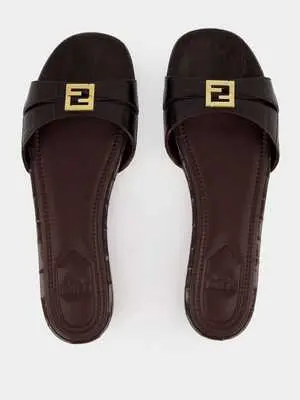Fendi Ffold Leather Sandals