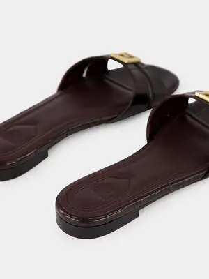 Fendi Ffold Leather Sandals