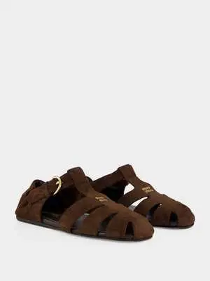Miu Miu Suede Fisherman Sandals - Brown