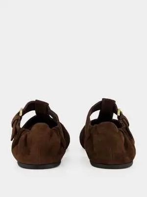 Miu Miu Suede Fisherman Sandals - Brown