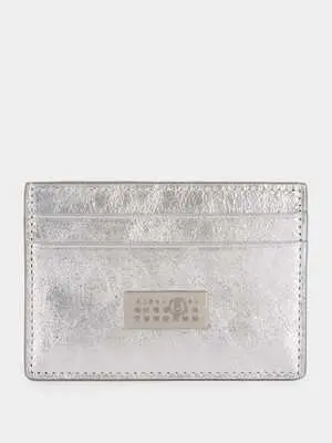 MAISON MARGIELA Numeric Leather Card Holder - Silver