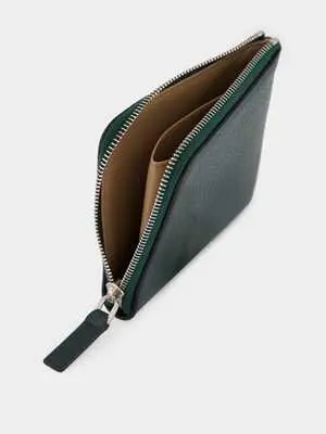 Marni Dark Leather Zip Wallet - Green
