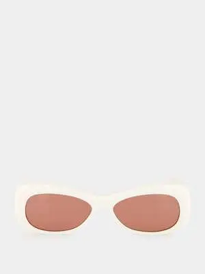 PORT TANGER Oval Acetate Sunglasses - White