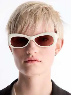 PORT TANGER Oval Acetate Sunglasses - White