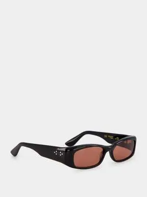 PORT TANGER Rectangle Acetate Sunglasses - Black