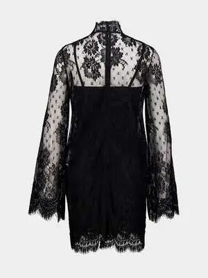 Dolce & Gabbana High Neck Lace Mini Dress