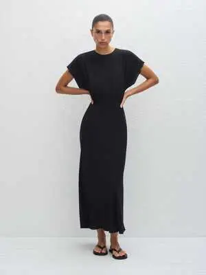 Matteau Bias Midi Tee Dress In Silk Crepe De Chine