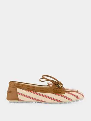 Fendi Ff Canvas Driving Loafers - Red