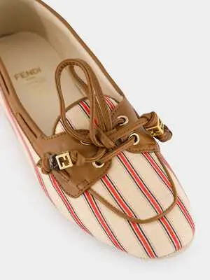 Fendi Ff Canvas Driving Loafers - Red
