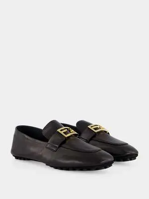 Fendi Baguette Leather Loafers