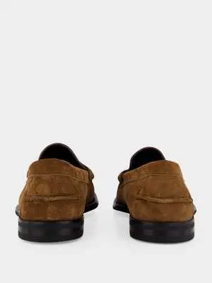 Prada Suede Penny Loafers - Brown