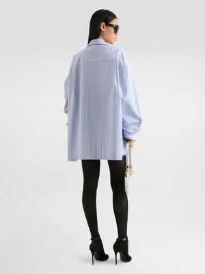 Dolce & Gabbana Vanity Striped Cotton Silk Shirt - Blue