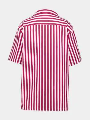 Dolce & Gabbana Striped Cotton Blend Short Sleeve Shirt