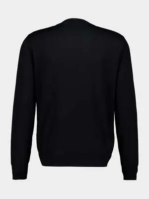 Valentino Garavani Virgin Wool Crew Neck Jumper - Black