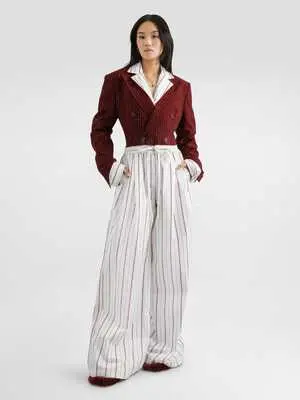 Dolce & Gabbana Striped Poplin Wide-leg Trousers - Red