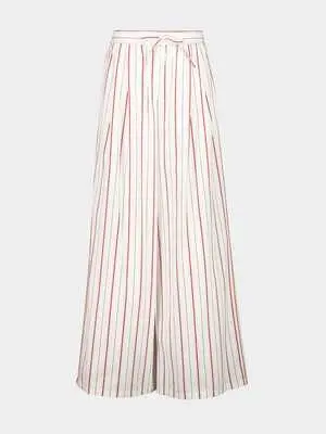Dolce & Gabbana Striped Poplin Wide-leg Trousers - Red