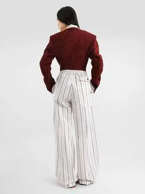 Dolce & Gabbana Striped Poplin Wide-leg Trousers - Red