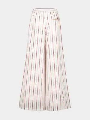 Dolce & Gabbana Striped Poplin Wide-leg Trousers - Red