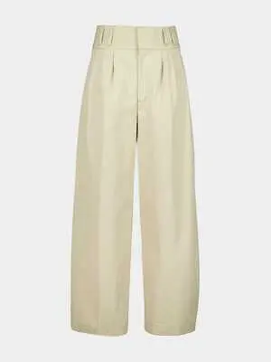 Altuzarra Wilson Wide-leg Cotton Trousers In Sapling - Beige