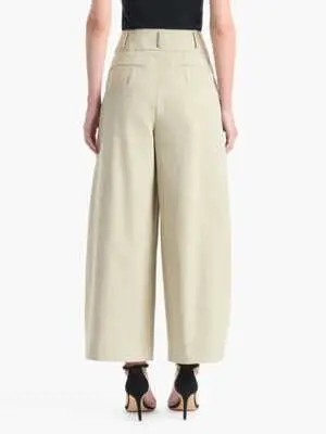 Altuzarra Wilson Wide-leg Cotton Trousers In Sapling - Beige