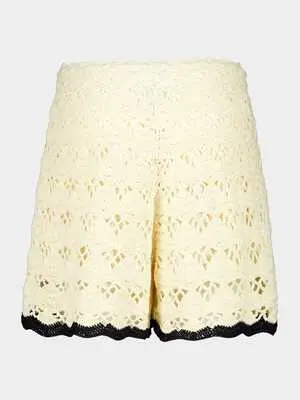 Zimmermann Aster Crochet Shorts - Beige